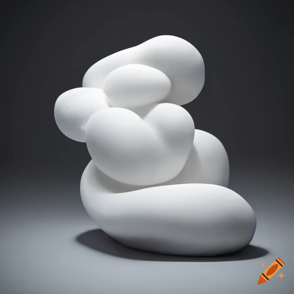Snake-shaped cloud sculpture in high definition with minimalistic ...
