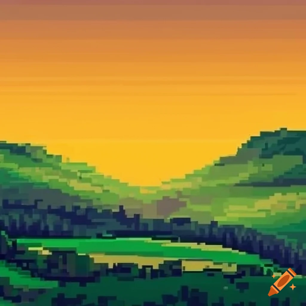 Nostalgic pixel art of rolling hills in napa valley on Craiyon