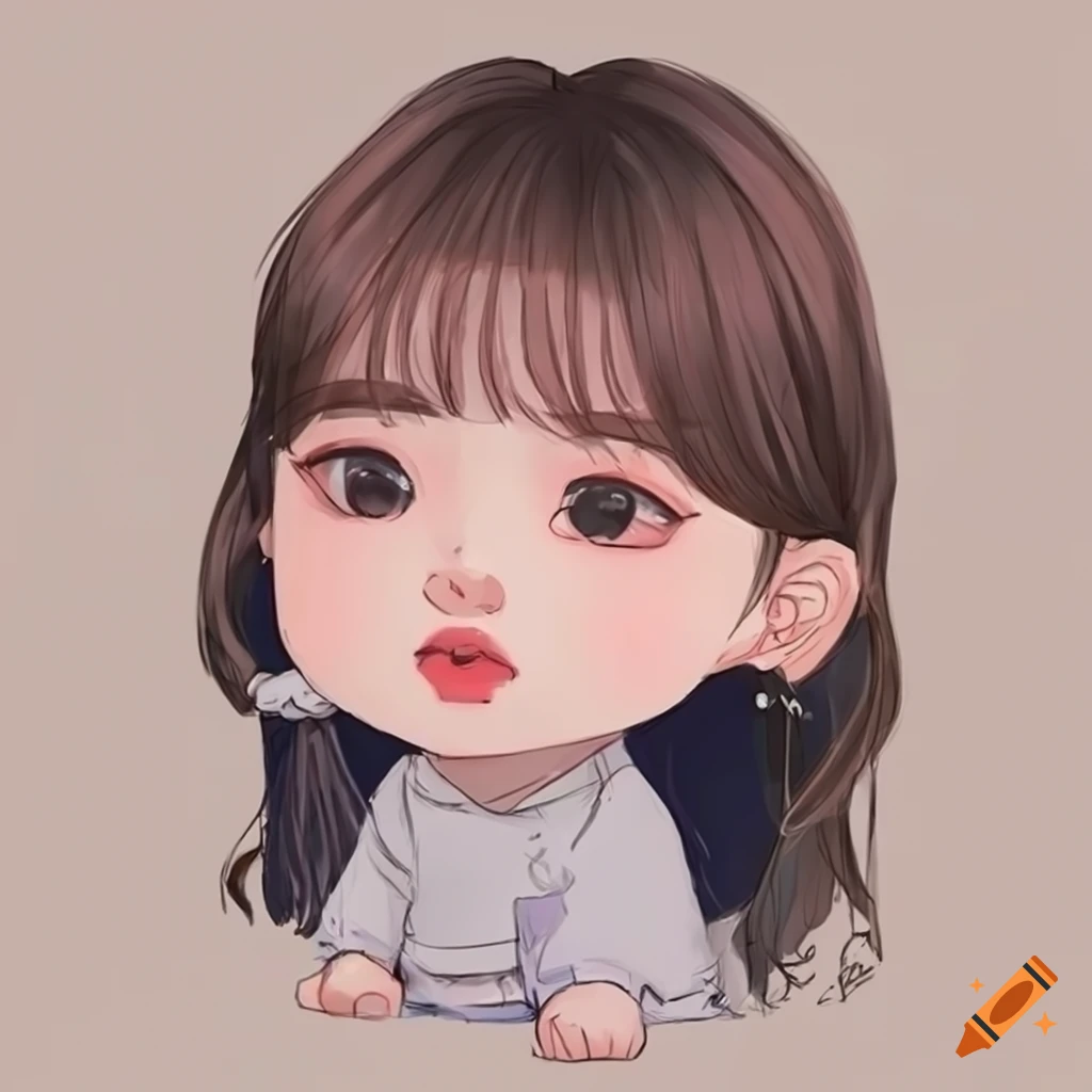 Sketch of chibi style k-pop celeb chuu on Craiyon