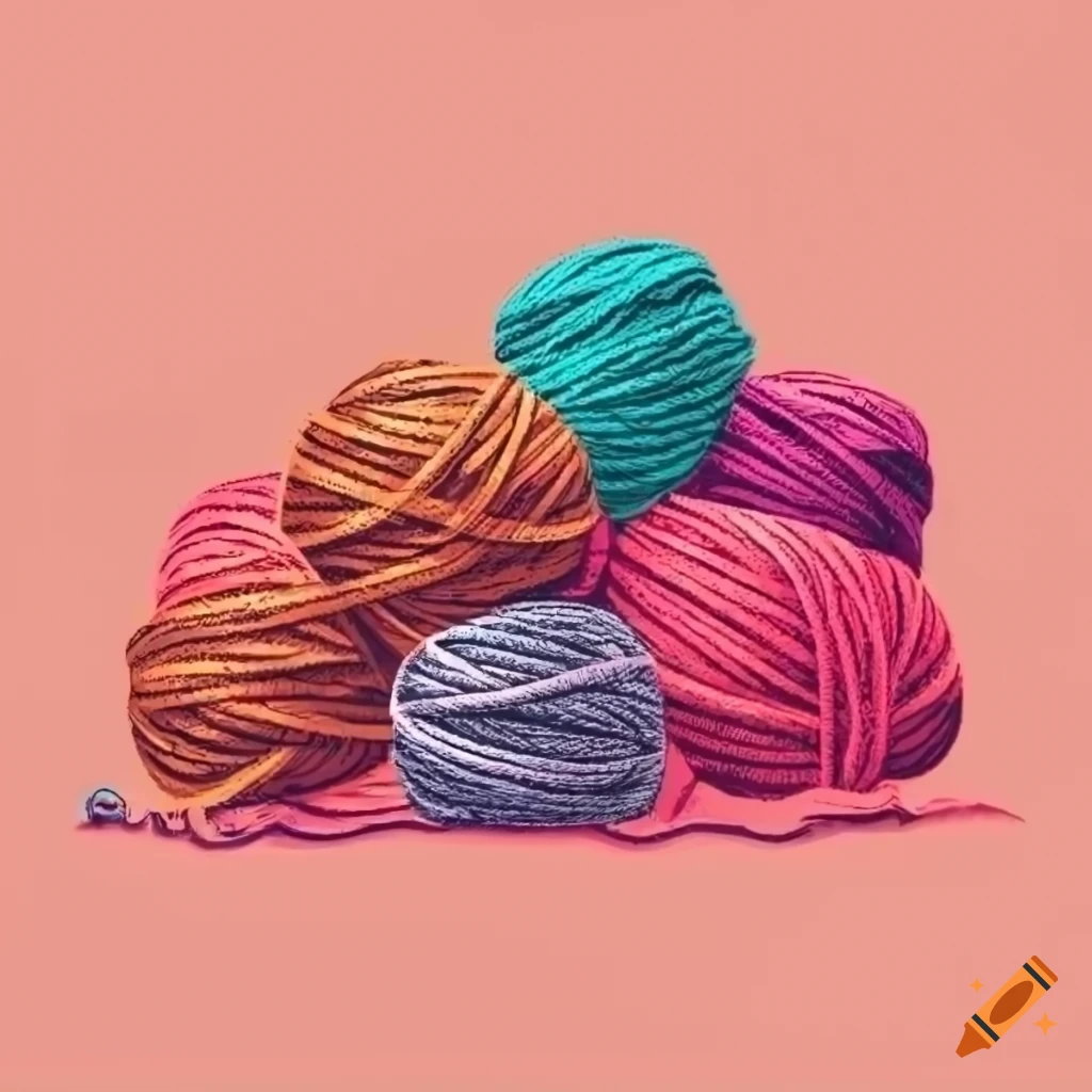 Pile of skeins of yarn t-shirt design in vector format on Craiyon
