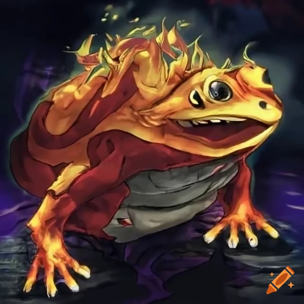 Yugioh fire frog beast card artwork on Craiyon