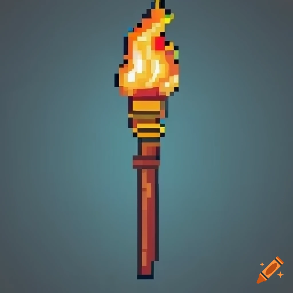 Pixel art torch on Craiyon