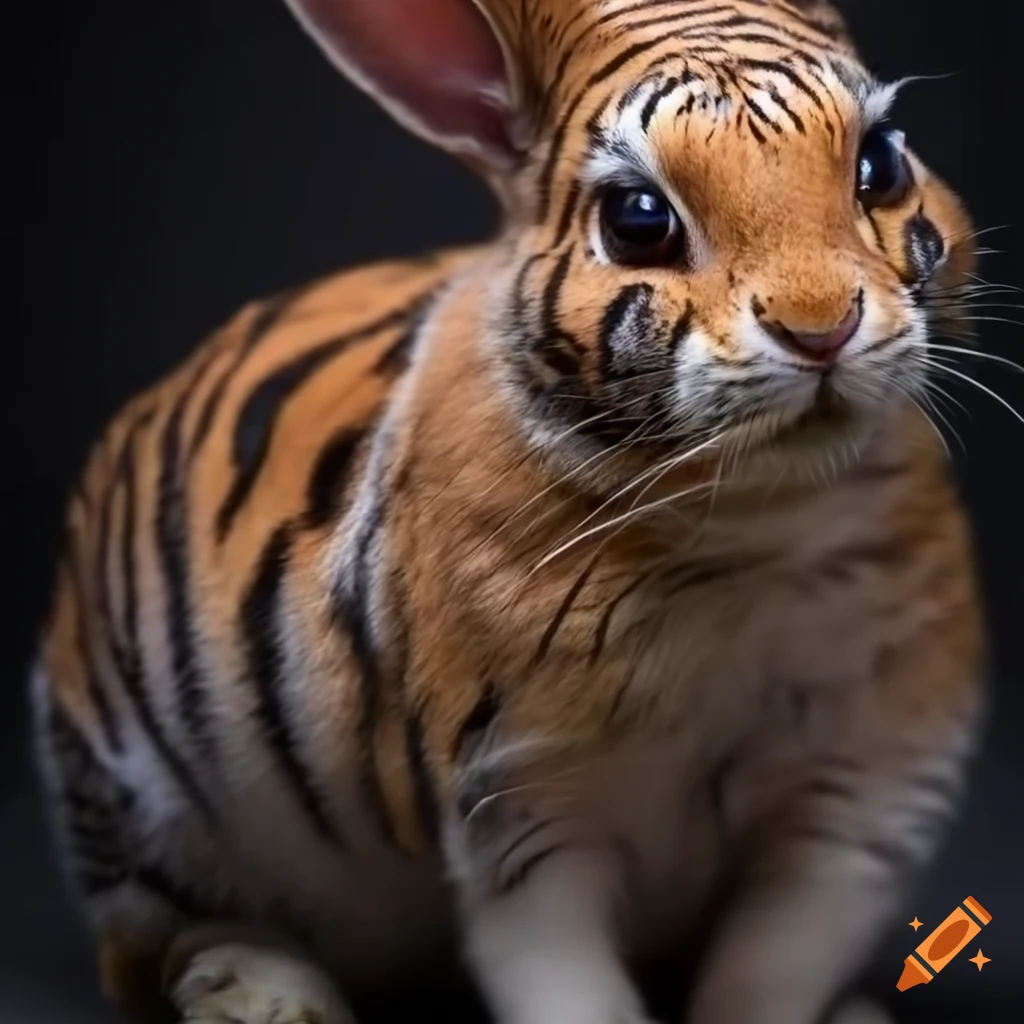 Rabbit with tiger pattern on Craiyon
