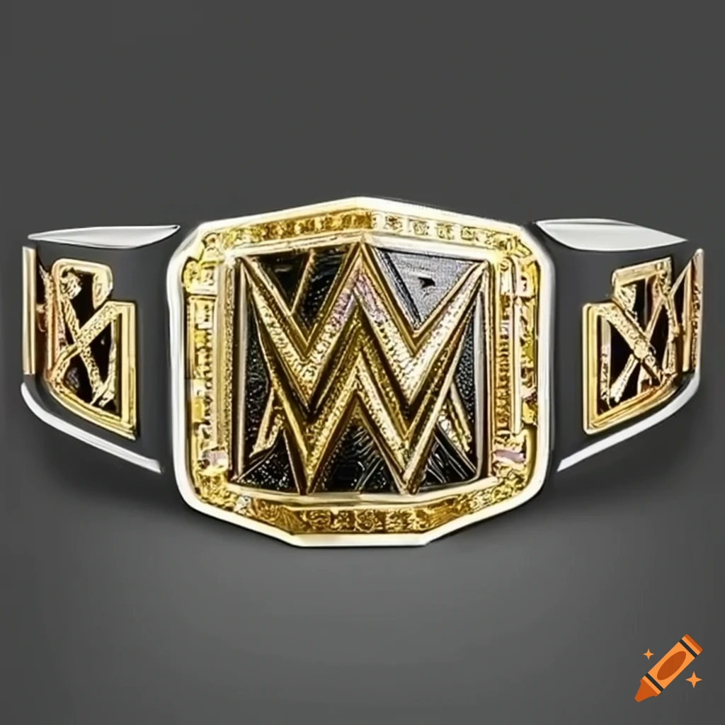 Shining gold WWE television championship faceplate with geometric ...