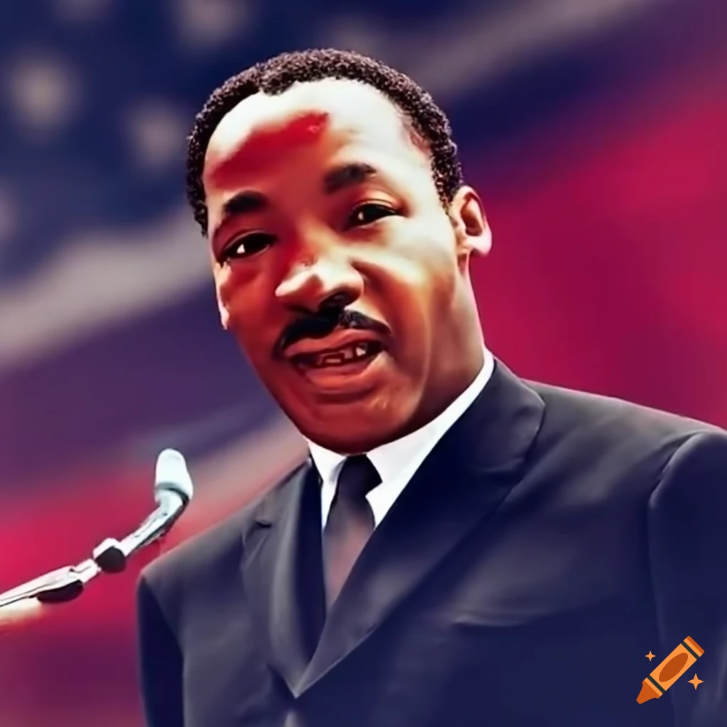 Mlk speaking at the national mall with american flag in the background ...