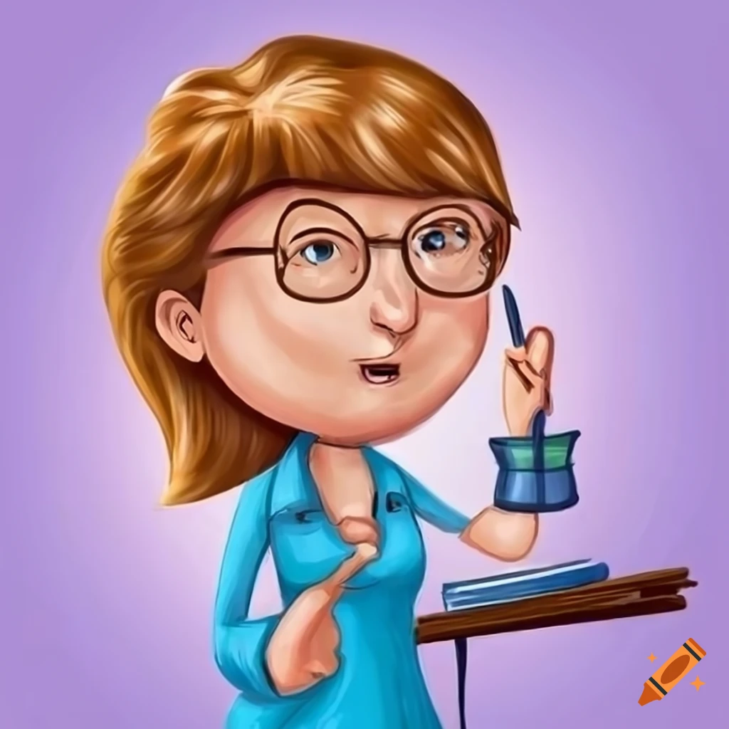 Cartoon drawing of a physics teacher on Craiyon