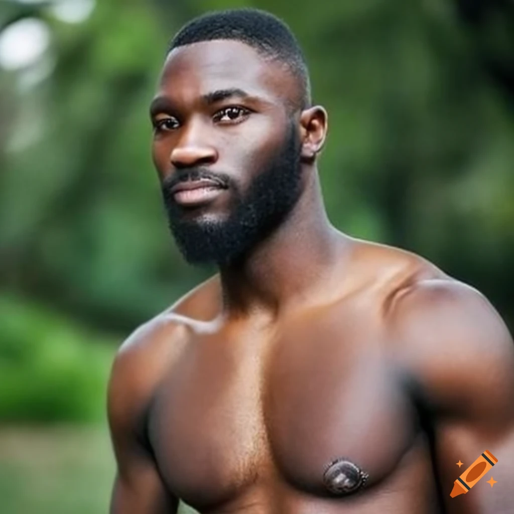 Black man in his 30s practicing crossfit on Craiyon