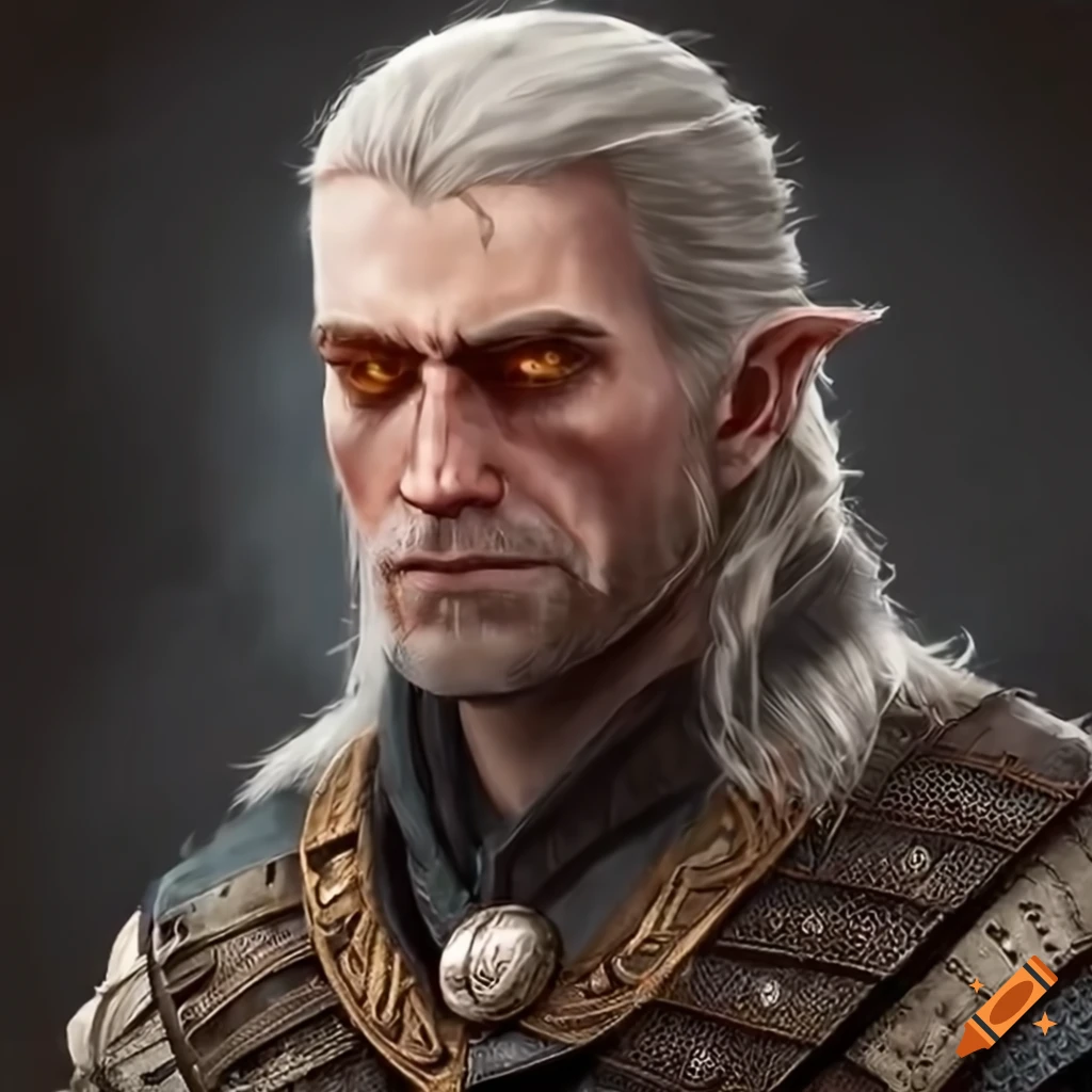 War veteran with a resemblance to a character from the witcher on Craiyon
