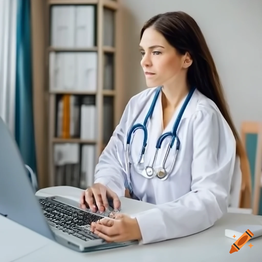 Doctor and patient in a telemedicine consultation on Craiyon