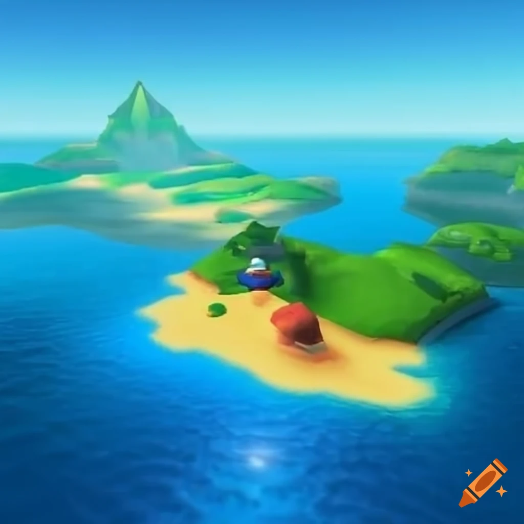 Island with nintendo 64-style graphics on Craiyon
