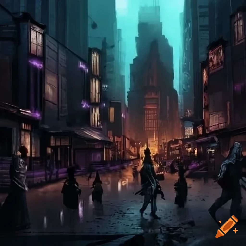 Modern city overtaken by eldritch horror and damage on Craiyon