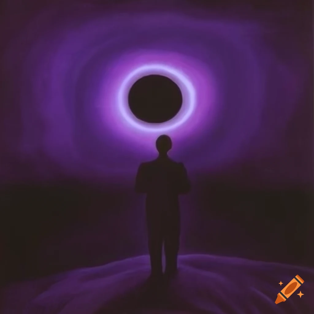 Shadowman falling into a black hole with purple psychedelic lights by ...