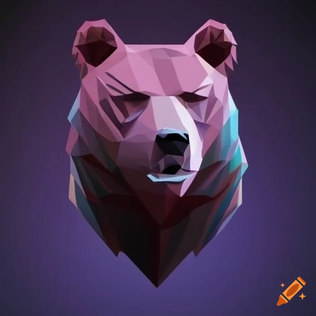 Low polygon bear head on Craiyon