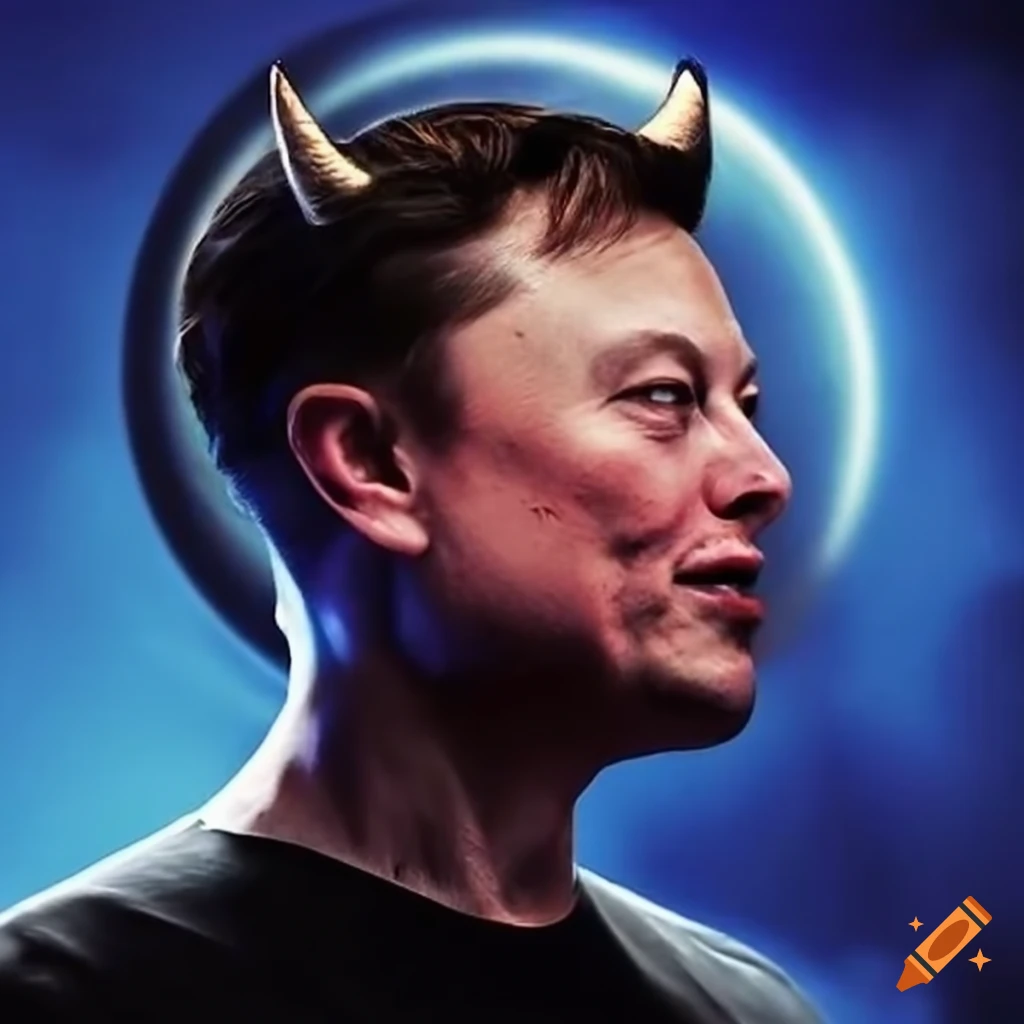Elon musk laughing devilishly on Craiyon