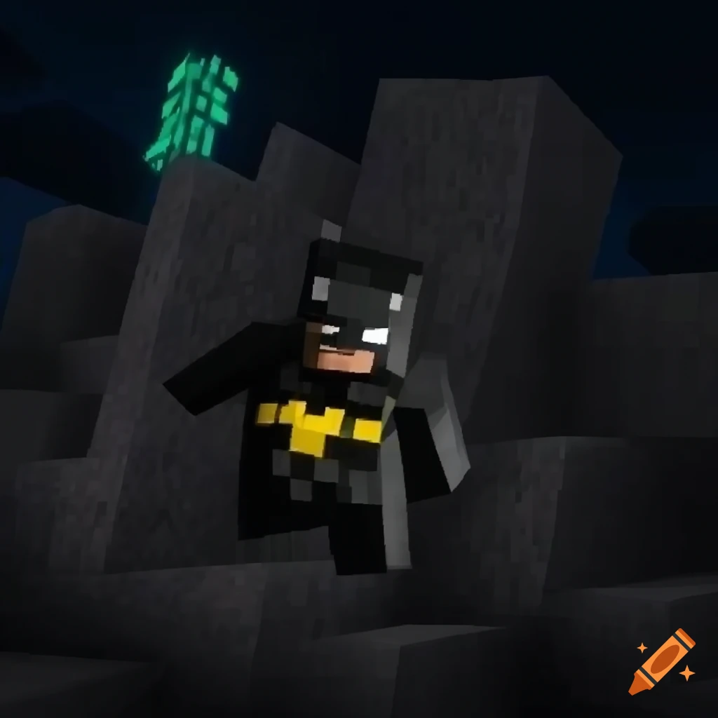 Minecraft batman battling mobs on Craiyon