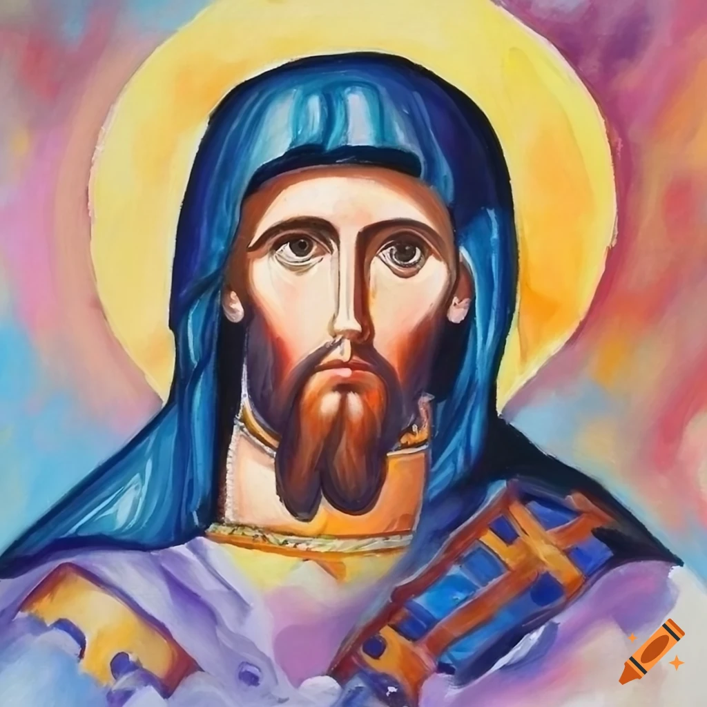 Watercolor pastel painting of greek orthodox style on Craiyon
