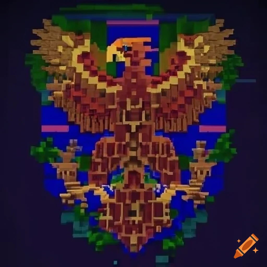 Scottish style crest with monro dread eagle for minecraft server on Craiyon