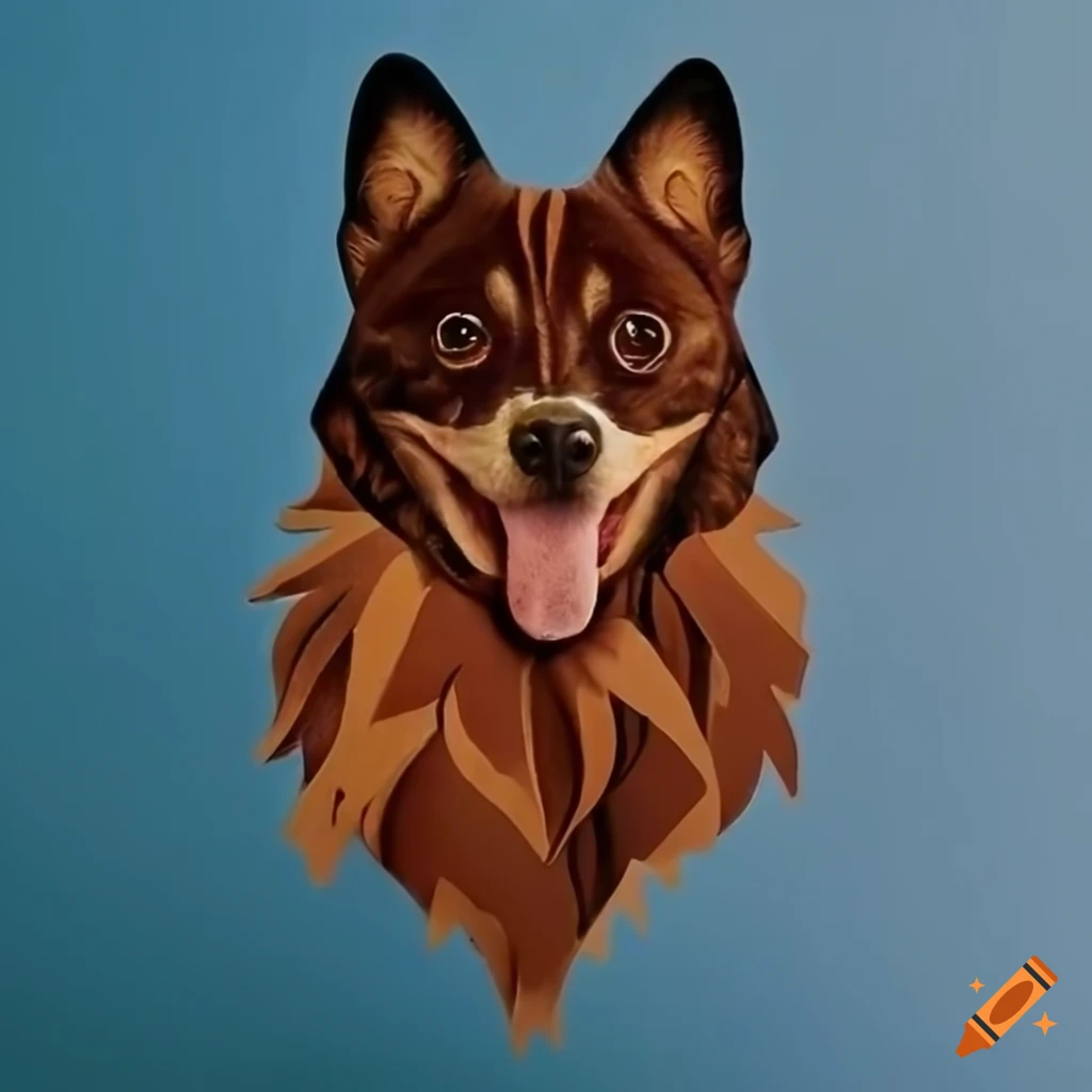 Layered papercut art of a pet portrait on Craiyon