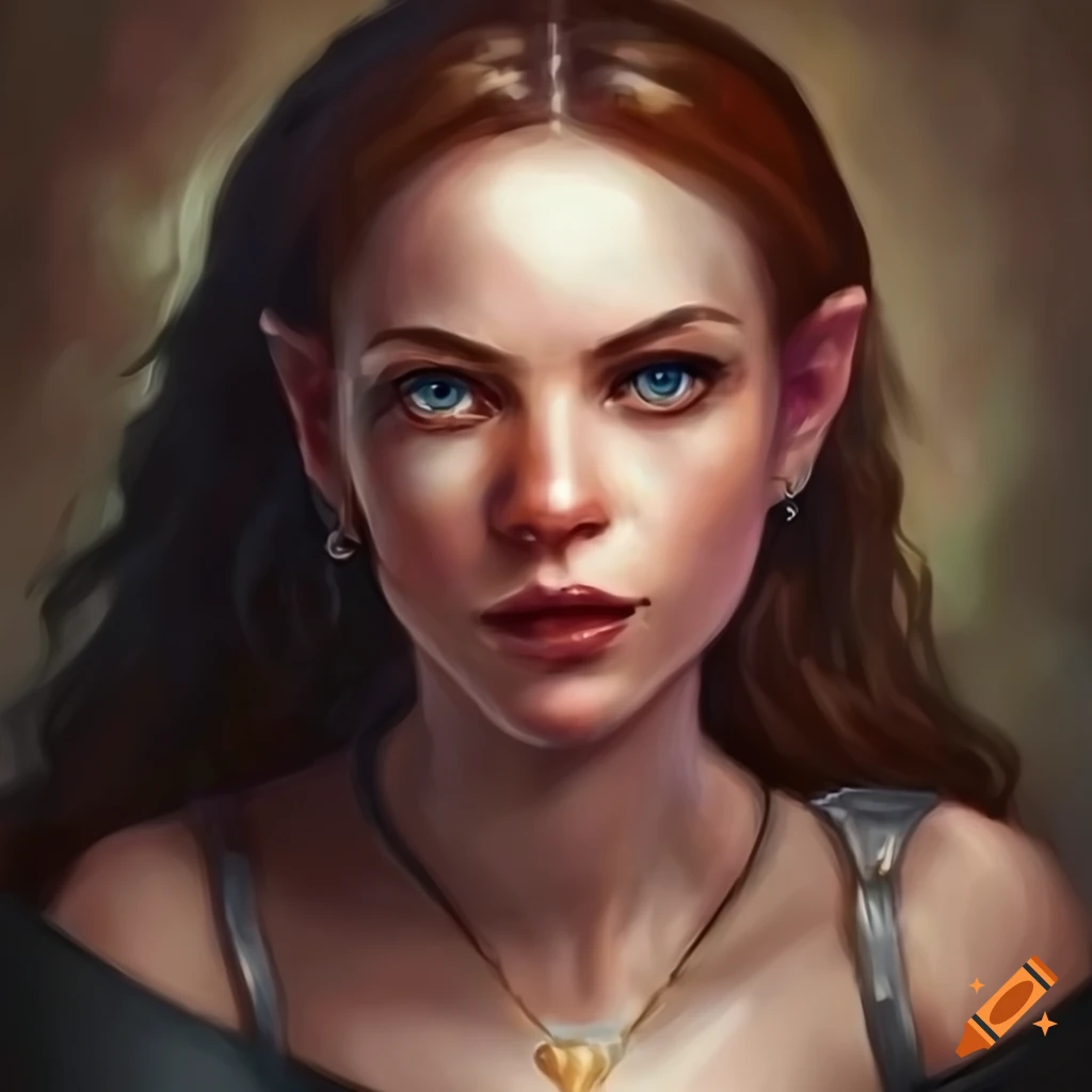 Elegant female d&d fighter portrait on Craiyon