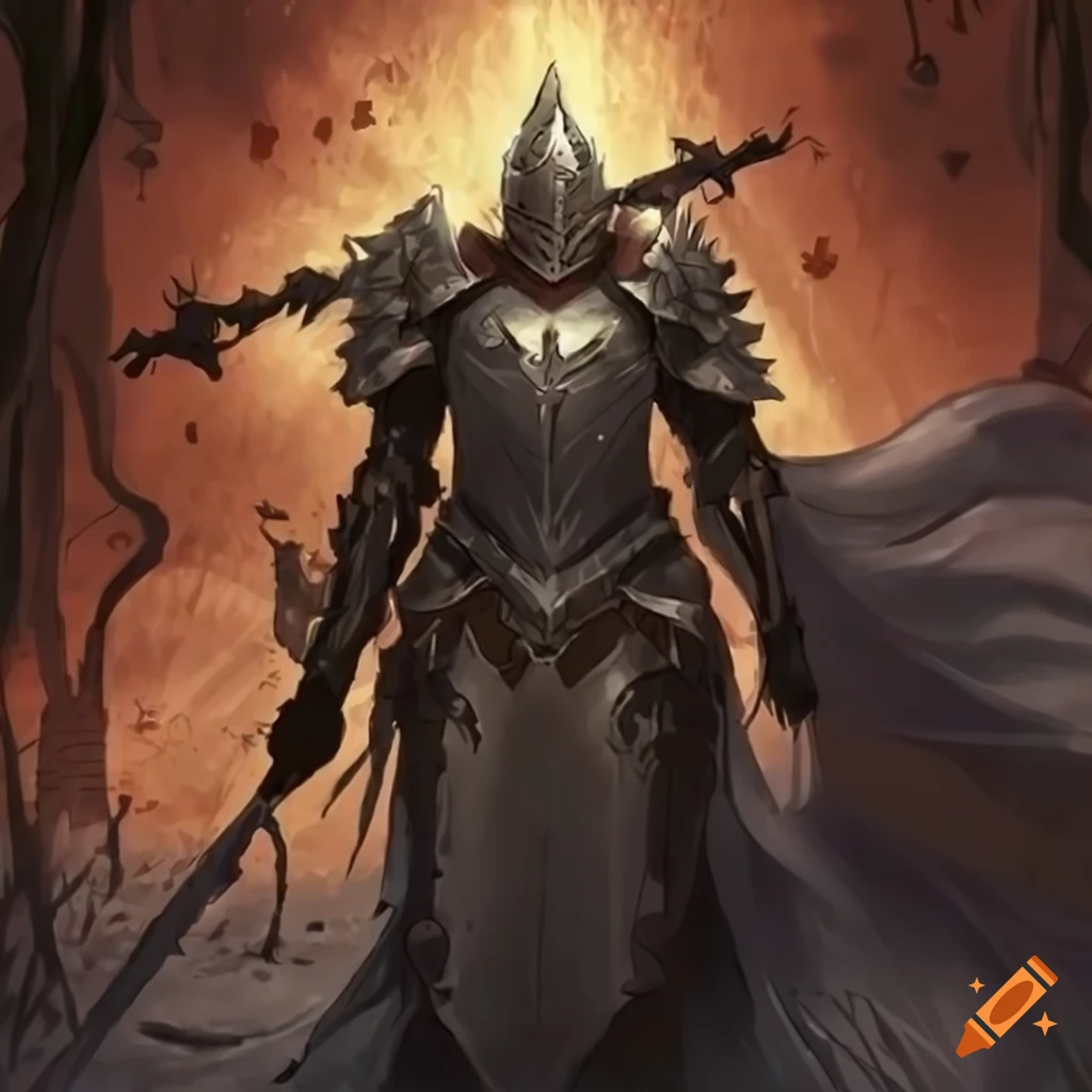 Anime old knight with battle scars on Craiyon