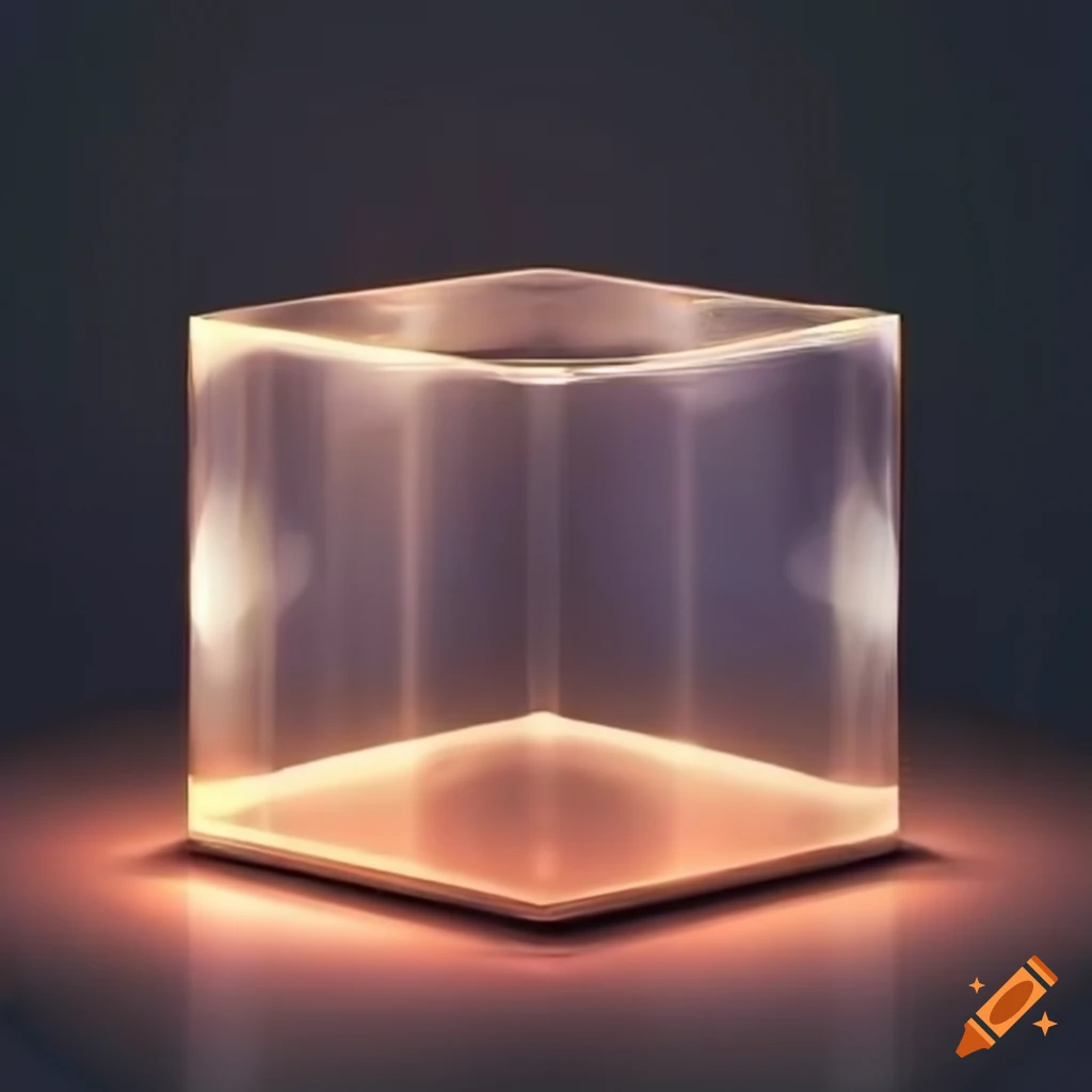 High quality glass box with numerous light reflections on Craiyon