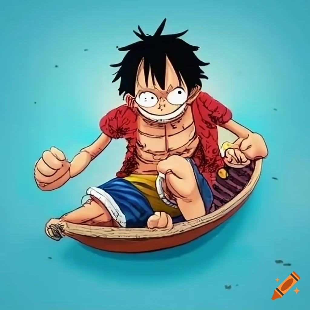 Luffy and popeye holding hands on a boat on Craiyon