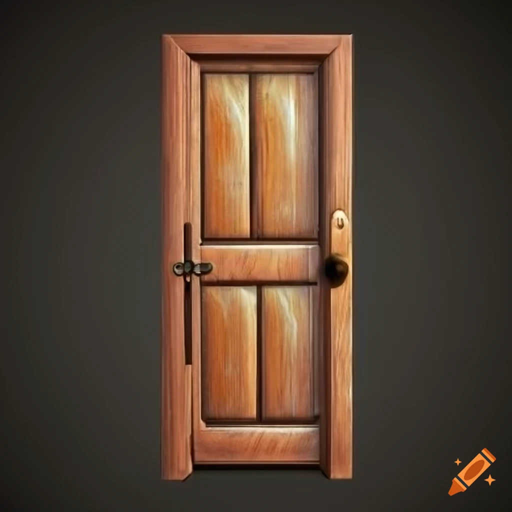 Realistic game texture of basic wooden door on Craiyon