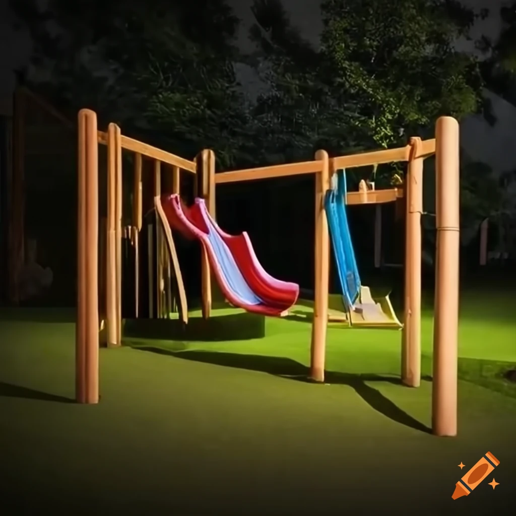 Realistic play area for children in a plain area, potentially scary at ...