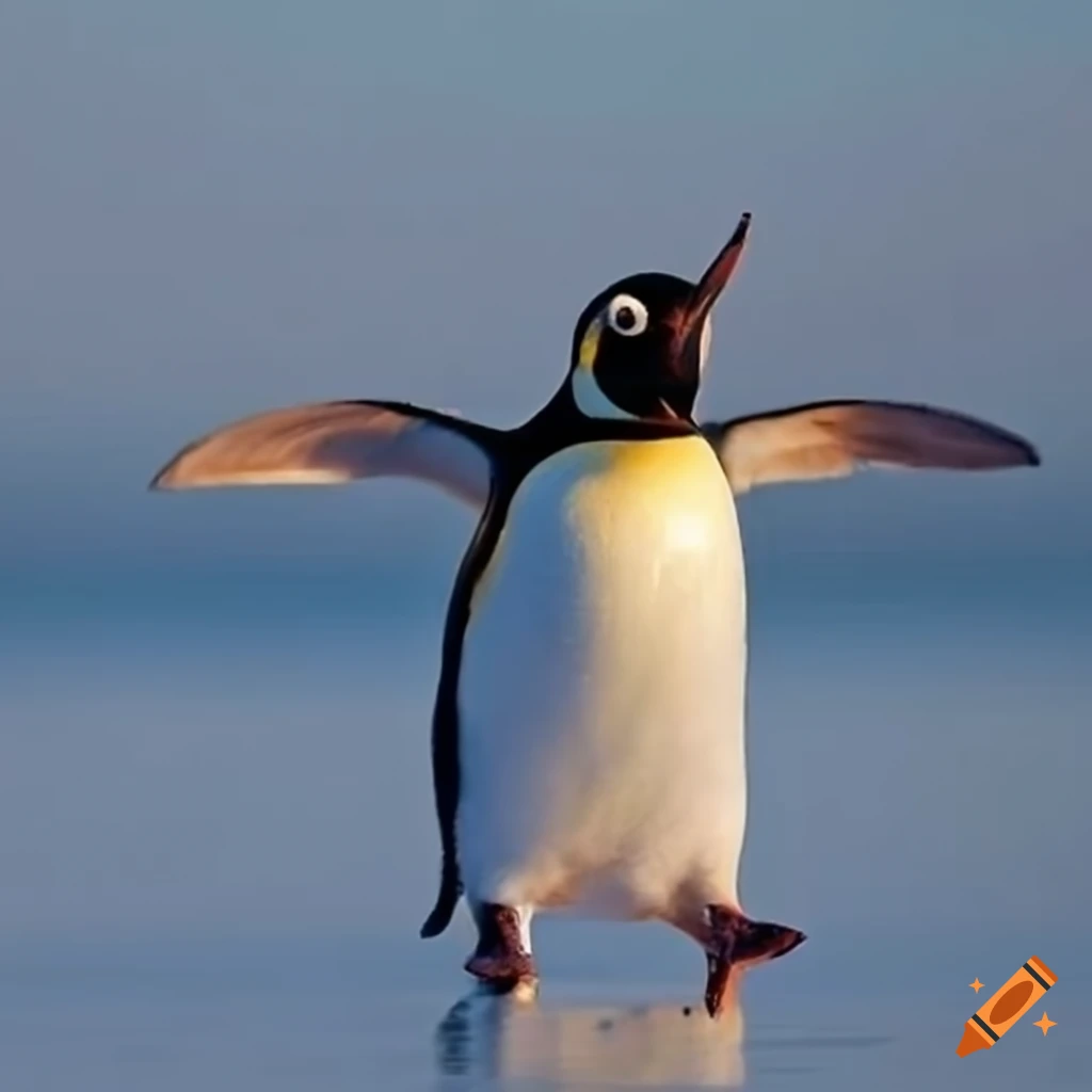 Flying penguin on Craiyon