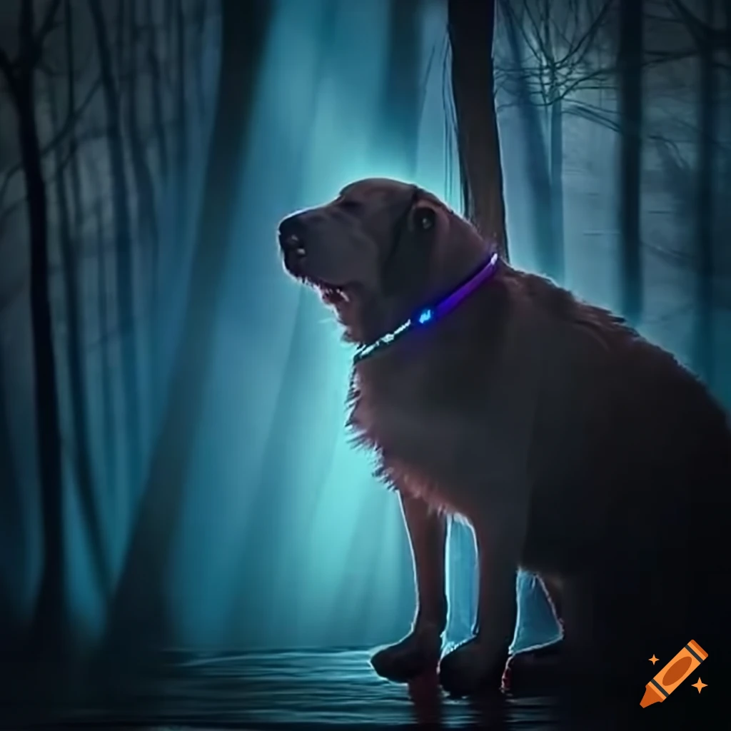 Labrador with enchanting moonlit patterns on its coat on Craiyon