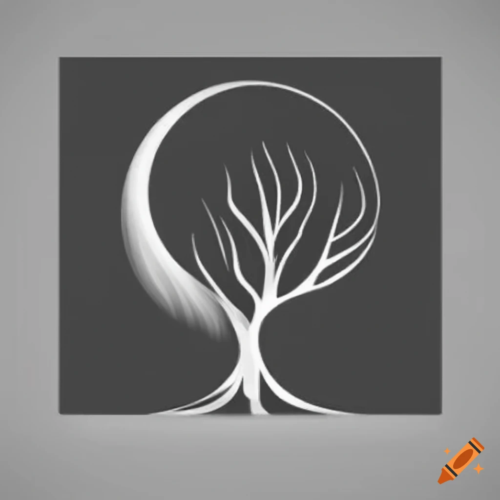 Simple 2D vector logo of a tree on fire on Craiyon