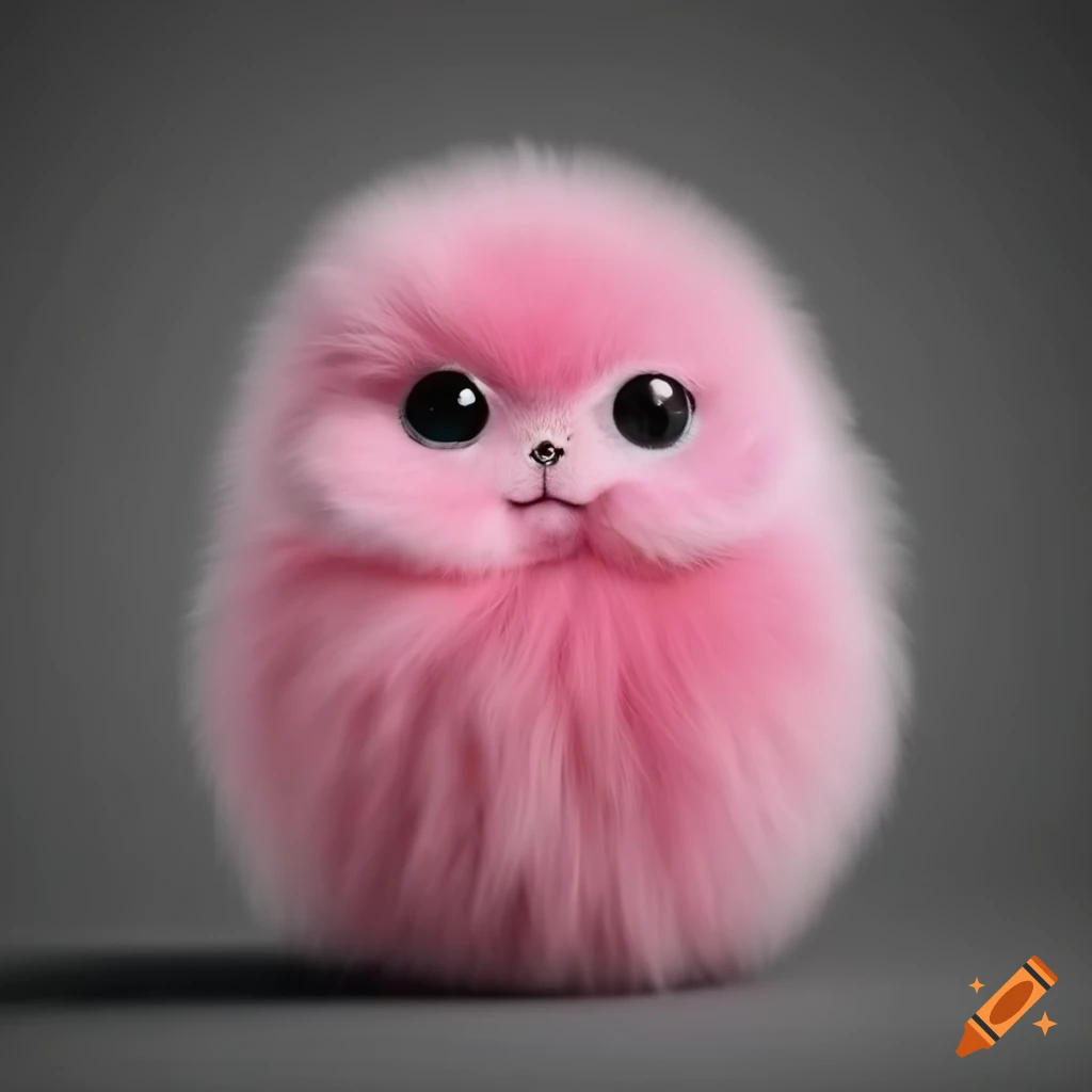 Adorable pink gradient baby furball with big innocent eyes on Craiyon