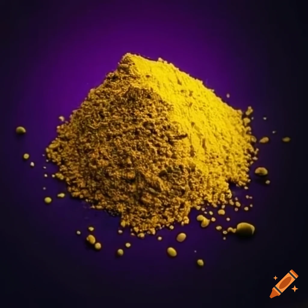 Mustard powder in chromatic purple on Craiyon