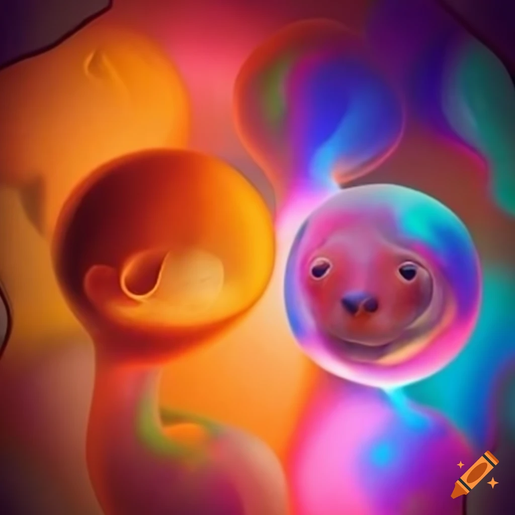 Five animal human chimeras in a dreamlike laboratory on Craiyon