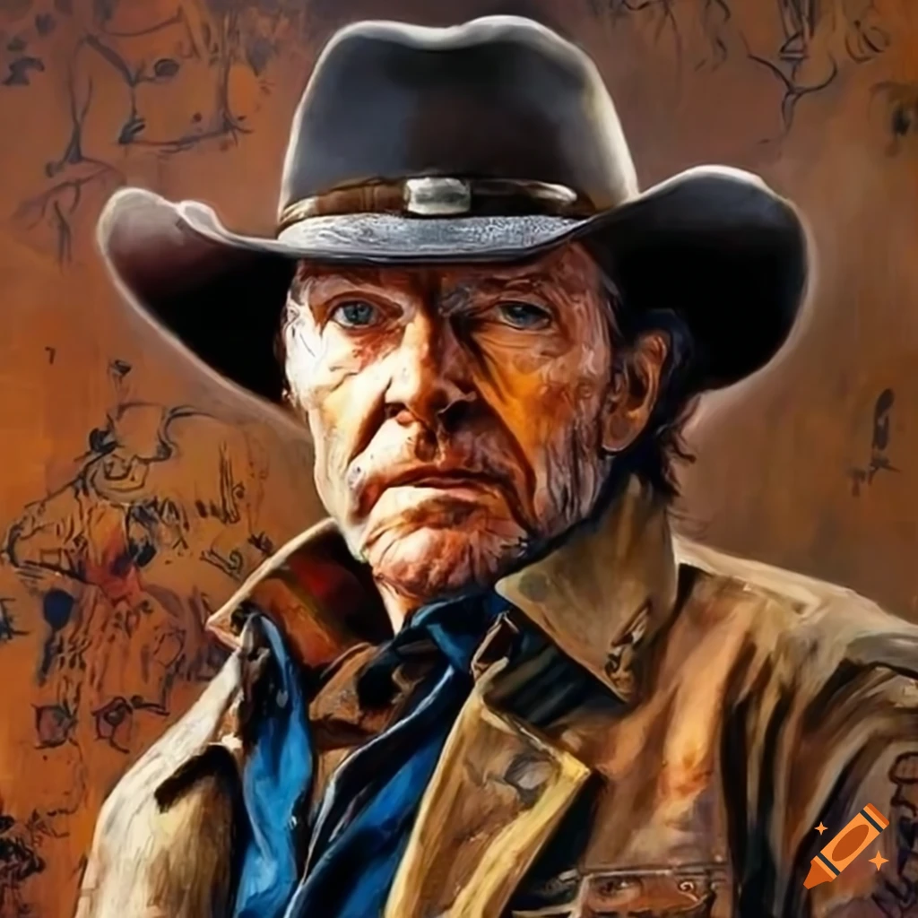 Robert taylor as walt longmire in a van gogh style painting on Craiyon
