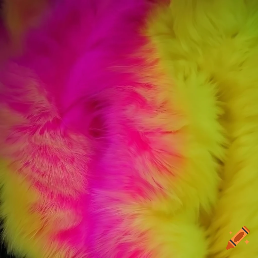 Yellow and pink neon fur on Craiyon