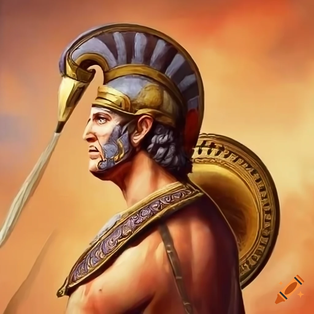 Portrait of the ancient Greek Aratus of Sicyon in a youthful depiction ...