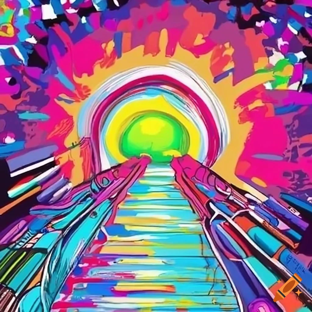 Colorful heaven with the text "Dreams don't have deadlines." on Craiyon