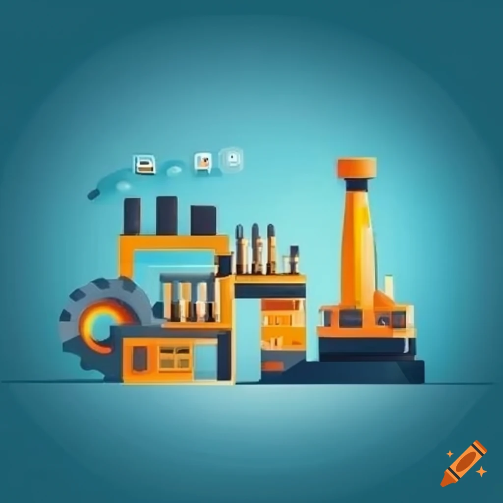 Industrial equipment infographic on Craiyon
