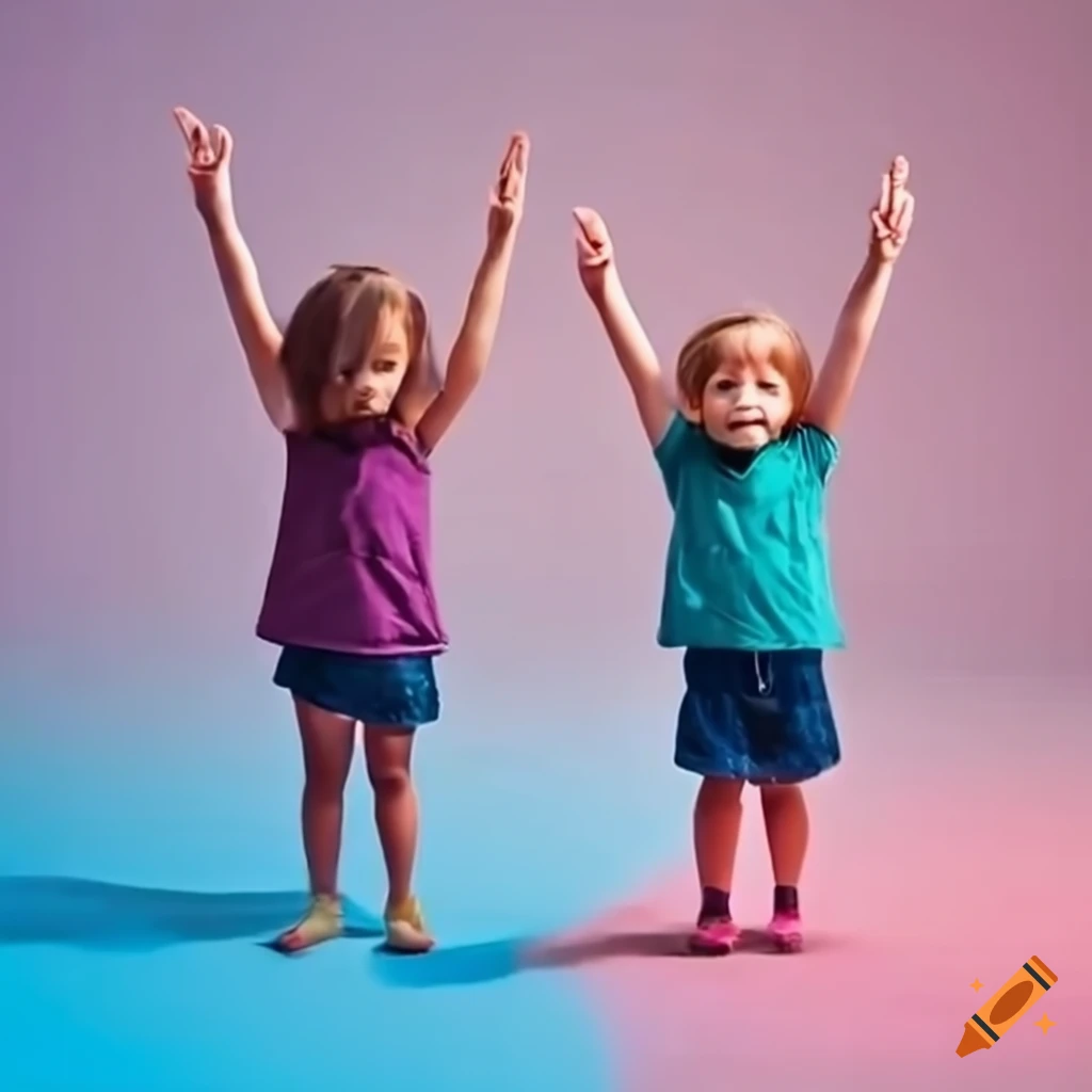 Two kids playing a hand game on Craiyon