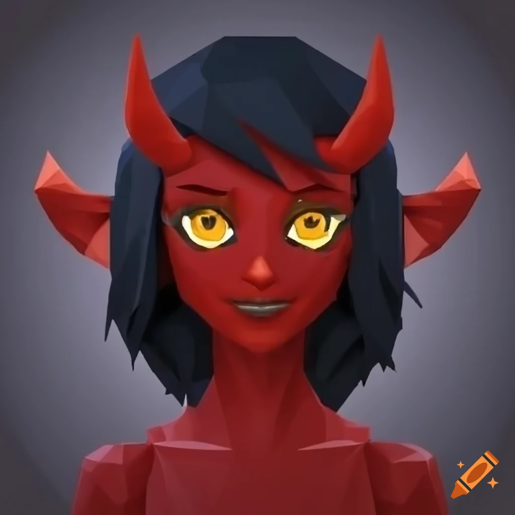 Low poly devil character on Craiyon