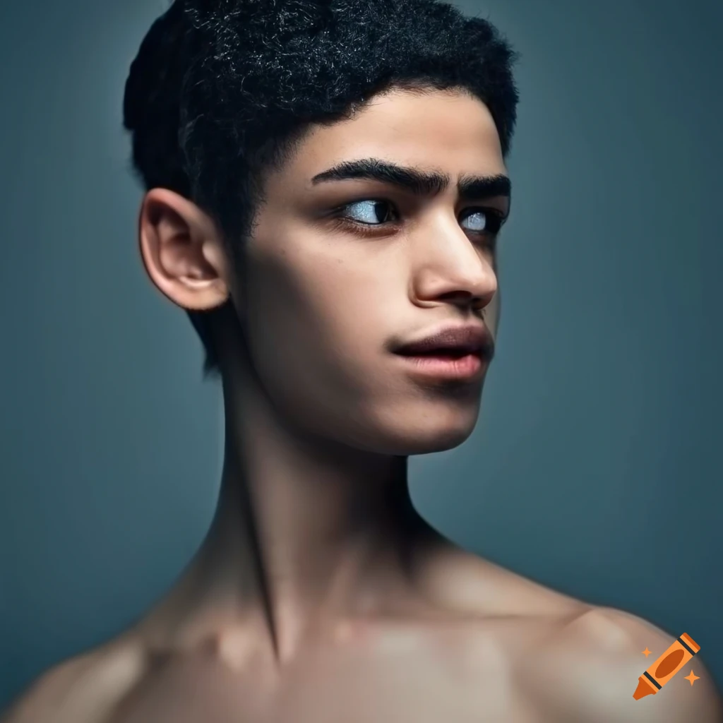 Man with long nose, wavy black hair, and Arabic features wearing a ...
