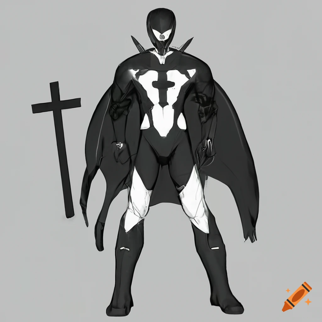 Superhero costume with a cross symbol on Craiyon