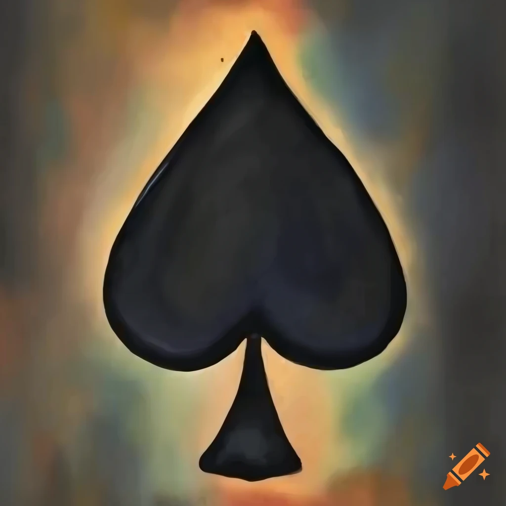 Hand-drawn spade symbol in black on Craiyon