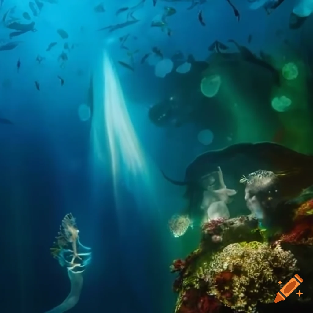 Two mermaid goddesses - the protector and the guardian - overlooking an ...