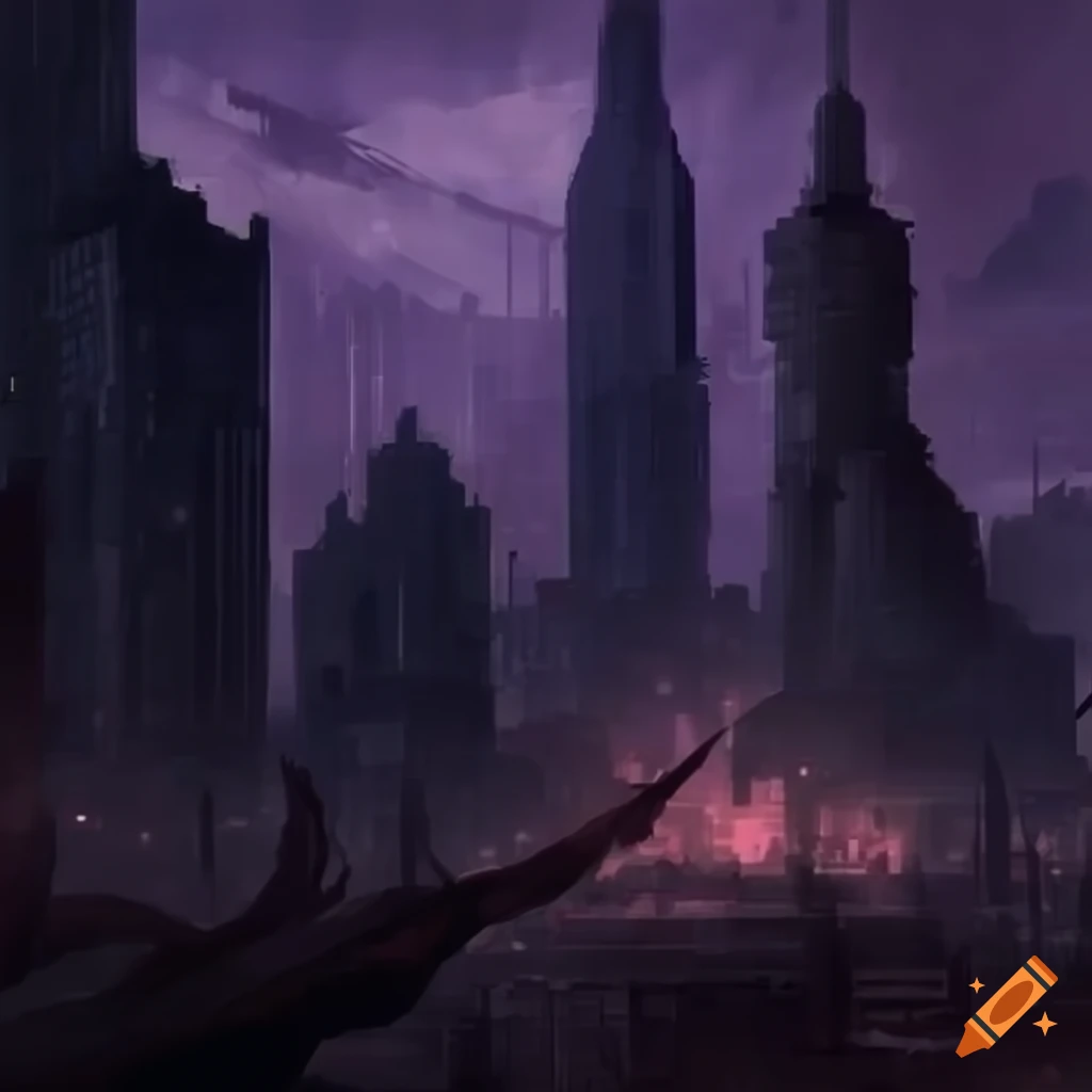 Modern city overtaken by eldritch horror and damage on Craiyon