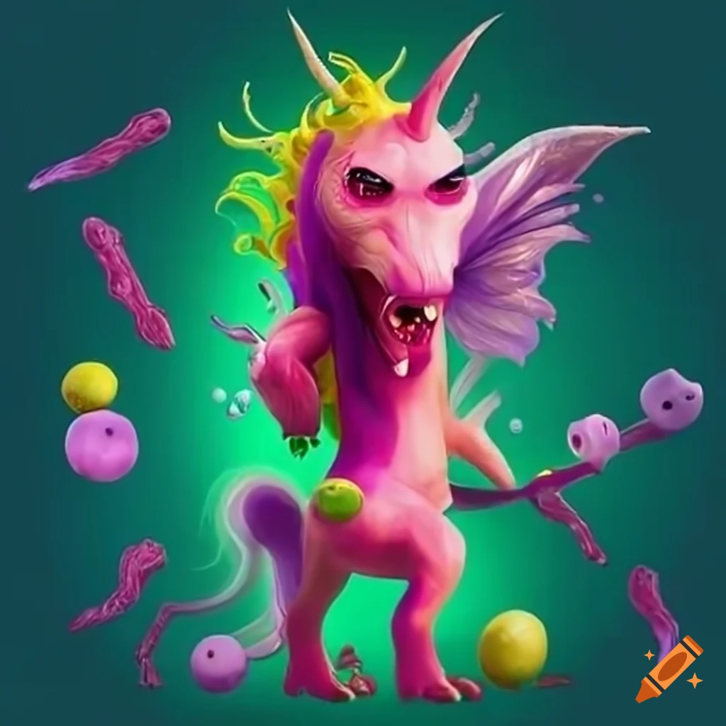 Mystical forest with mythical creatures and a playful mutant lemon ...