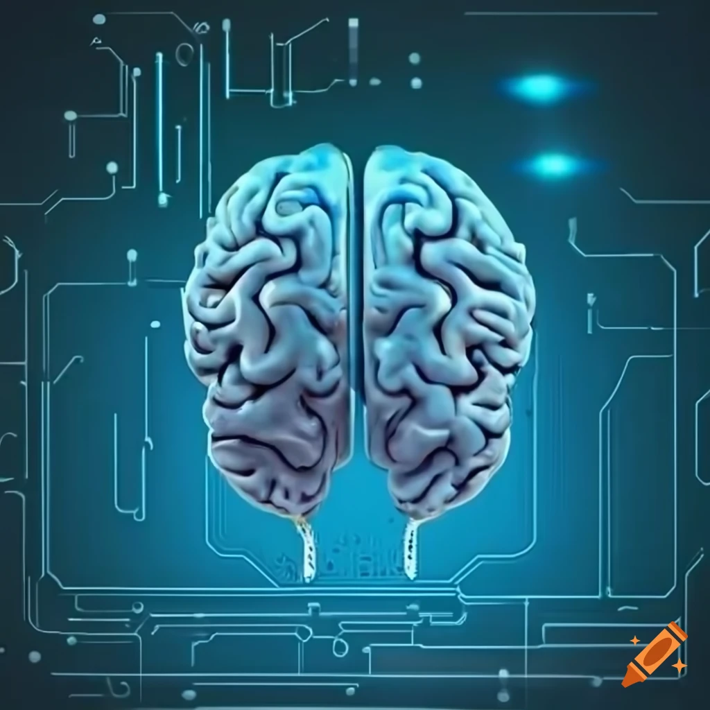 Electric circuit brain illustration on Craiyon