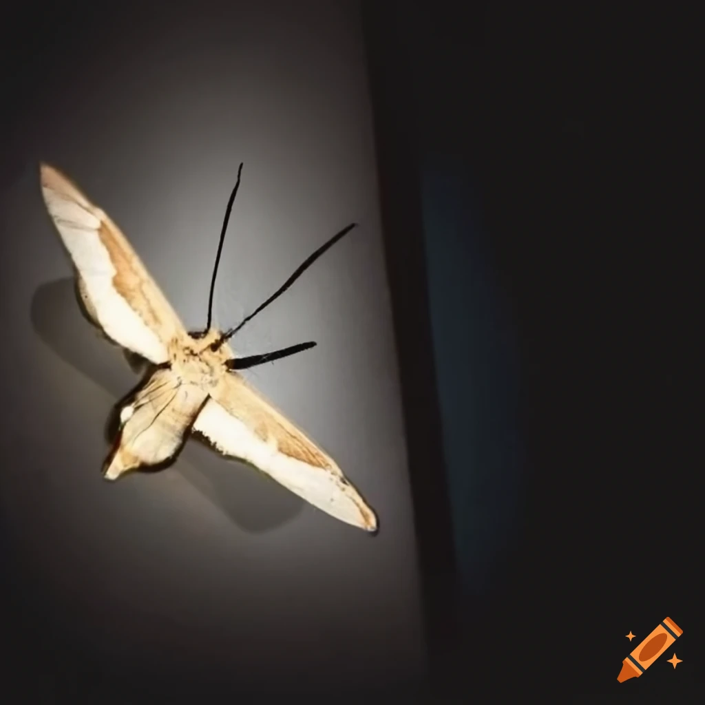 Moth flying towards a lamp on Craiyon