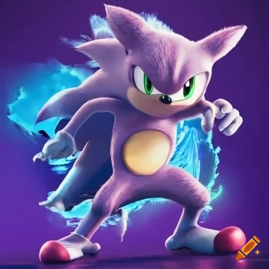 Sonic and mewtwo fusion in detective pikachu style on Craiyon